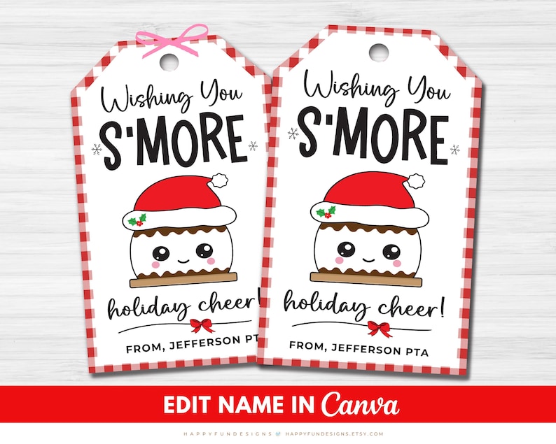 Christmas Smore Tag Printable, Wishing You Smore Holiday Cheer, Teacher ...