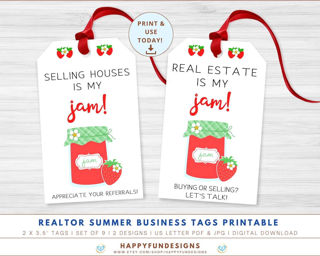 Realtor Summer Pop by Tags Printable, Real Estate is My Jam, Referral ...