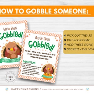 You've Been Gobbled Printable Thanksgiving Teacher Staff Appreciation ...