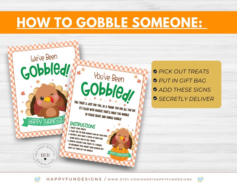 You've Been Gobbled Printable Thanksgiving Teacher Staff - Etsy