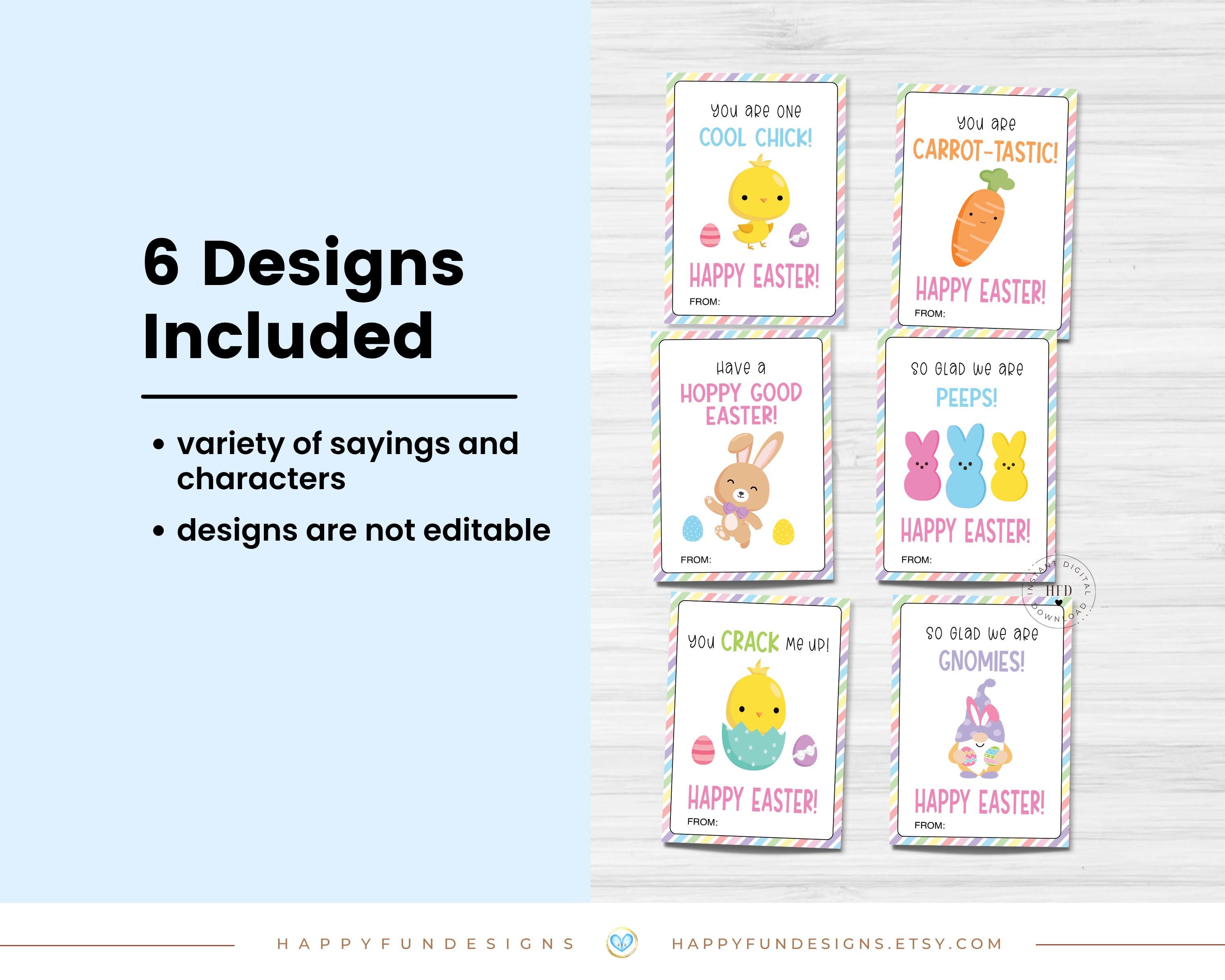 Hoppy Easter Tag Printable, Easter Fillable Tags, Easter Pun Card ...