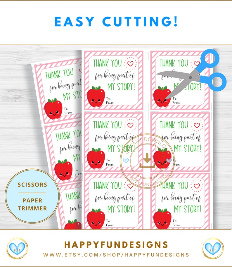 Teacher Appreciation Gift Tags Printable Thank You for Being | Etsy