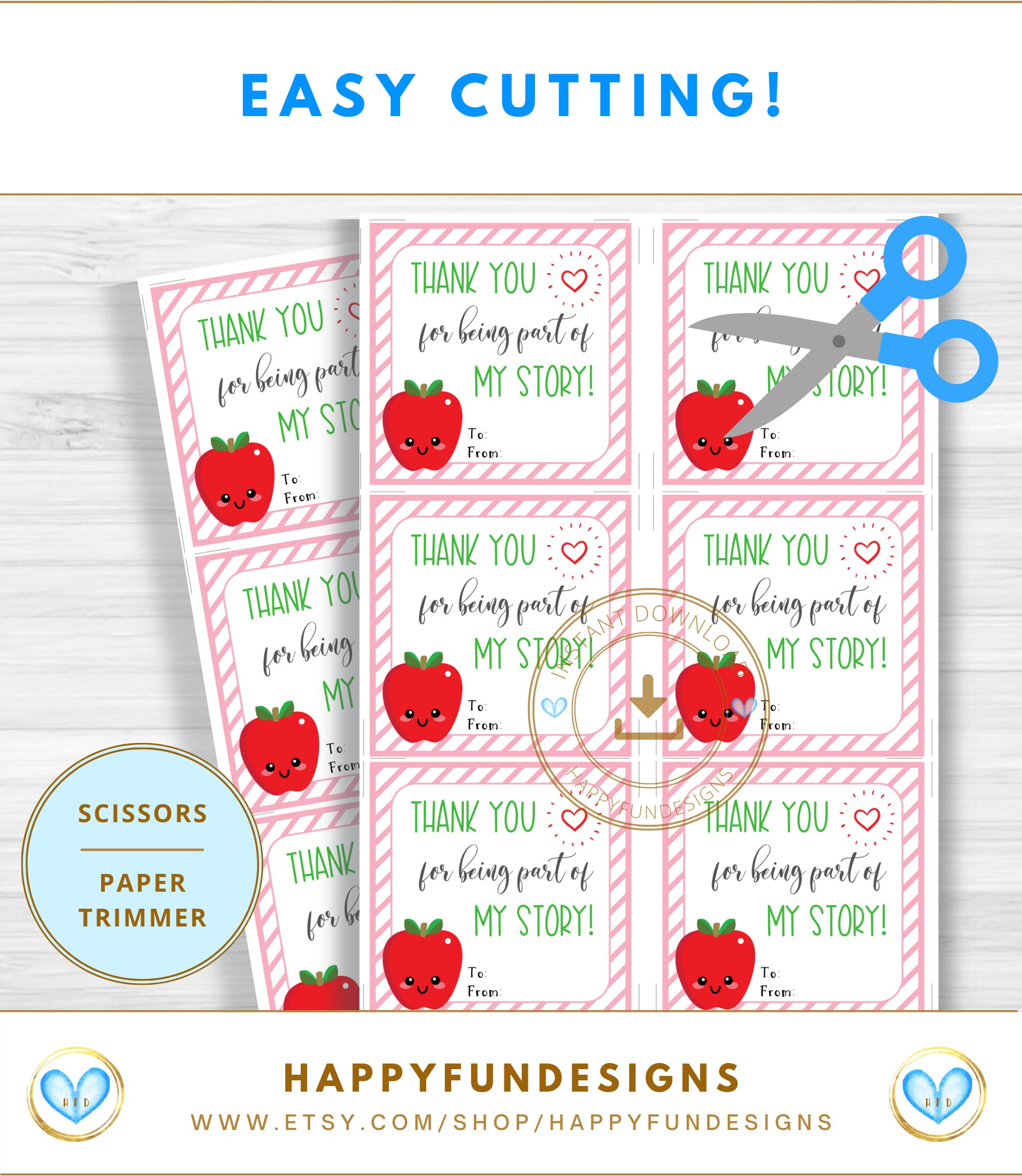 Teacher Appreciation Gift Tags Printable Thank You for Being | Etsy