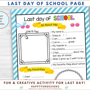 First Day of School Sign, All About Me Printable, Back to School Kids ...