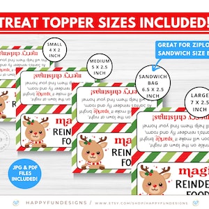 Reindeer Food Bag Topper, Magic Reindeer Food Printable Santa Reindeer ...