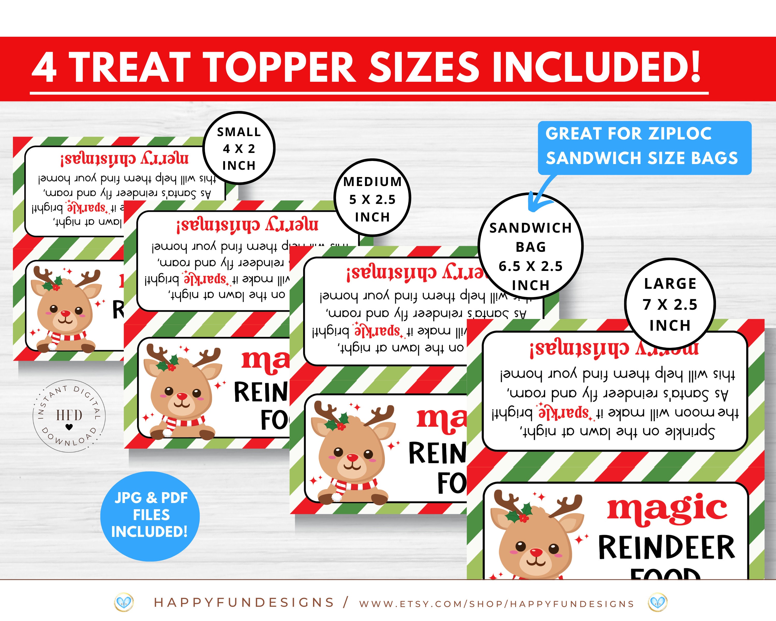 Reindeer Food Bag Topper, Magic Reindeer Food Printable Santa Reindeer ...