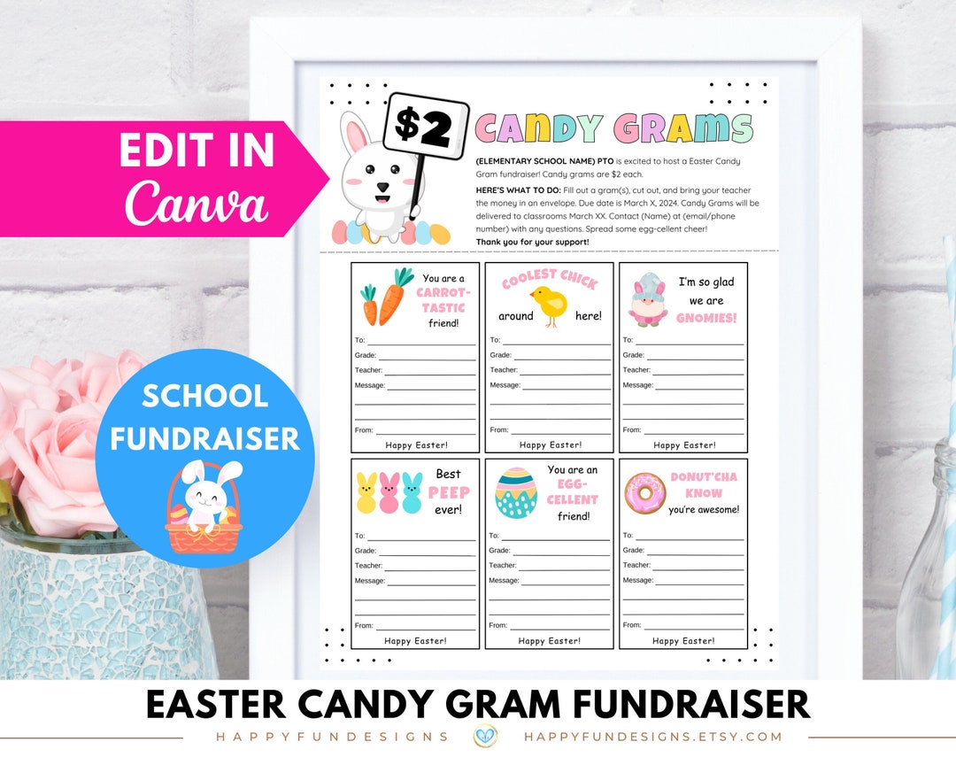 Easter Gram, Easter Bunny Gram School Fundraiser, School Candy Gram ...
