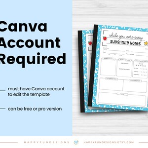 Substitute Teacher Note Template Editable, While You Were Away ...
