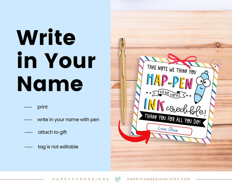 Take Note You Are Incredible Teacher Appreciation Week Tag Printable ...