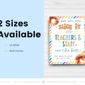 Editable Bagel Teacher Staff Appreciation Printable, Teacher Bagel Bar ...