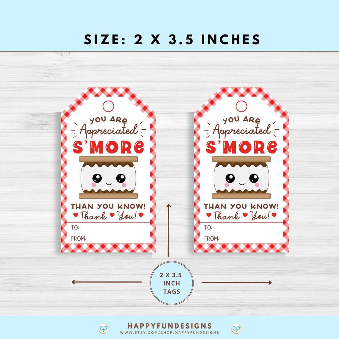 Smores Teacher Appreciation Tag Printable Smores Tags for - Etsy