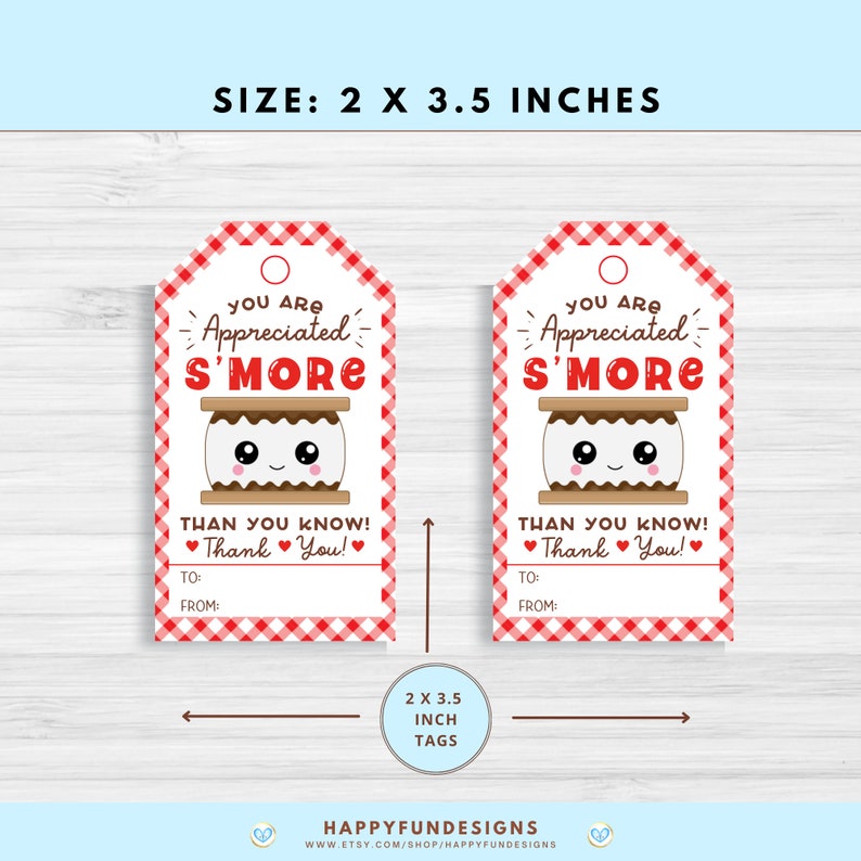 Smores Teacher Appreciation Tag Printable Smores Tags for - Etsy