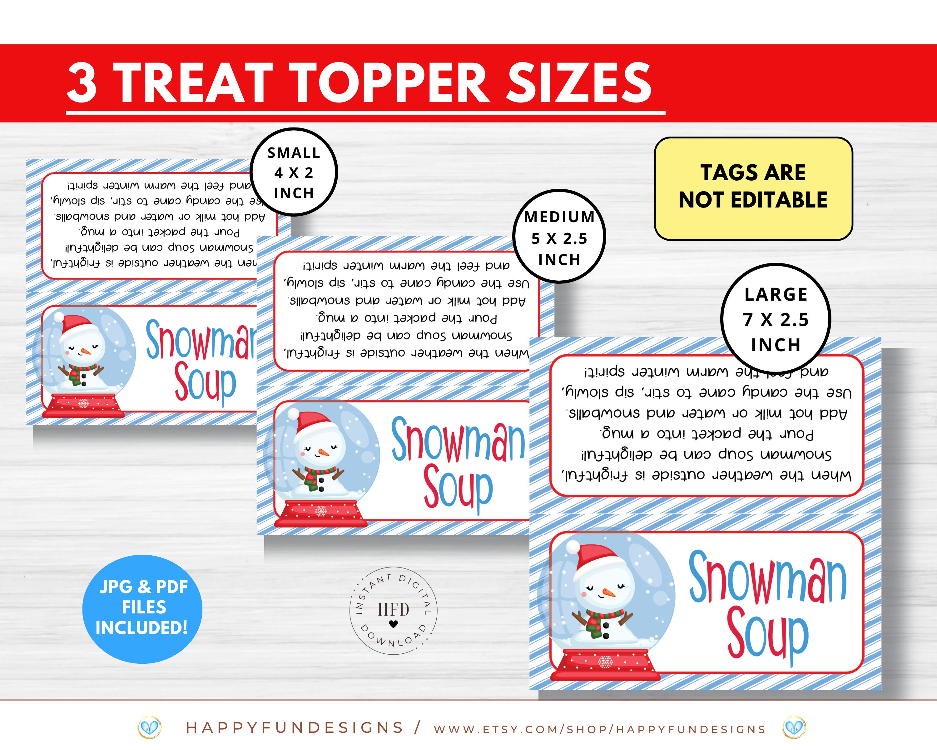 Snowman Soup Treat Bag Topper Printable, Snowman Soup Tag, Snowman Soup ...