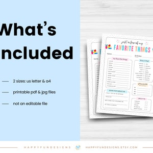 Teacher Favorite Things Form, PTA Teacher Thank You, Get to Know ...