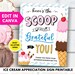 Editable Ice Cream Heres the Scoop Teacher Nurse Appreciation Week ...