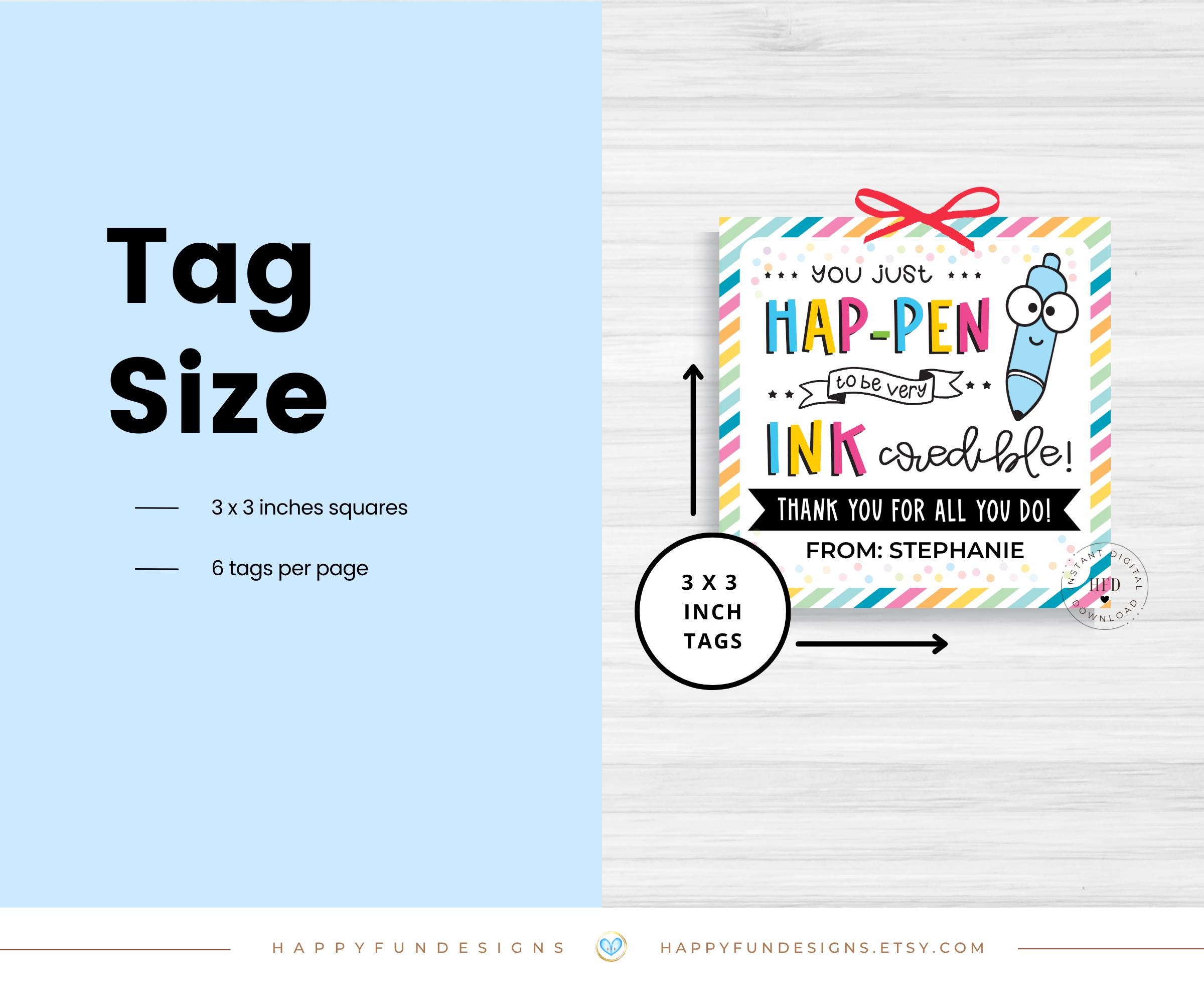 Editable Ink Credible Nurse Teacher Staff Volunteer Pen Appreciation ...