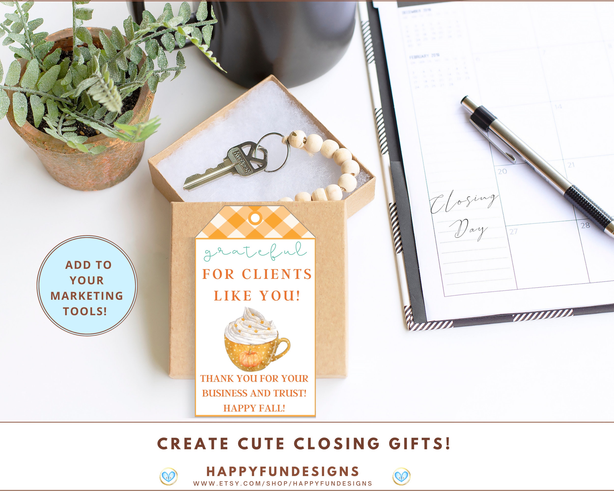 Fall Realtor Referral Gift Tags Printable Realtor Closing - Etsy