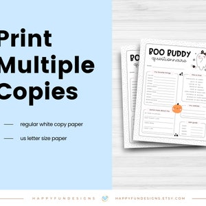 Editable Boo Buddy Questionnaire Printable, Boo Buddies, Youve Been ...
