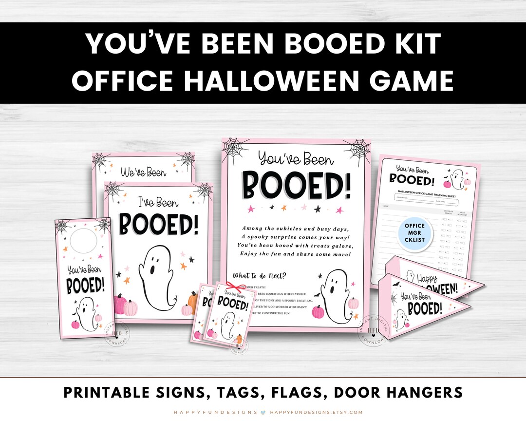 Office Halloween Youve Been Booed Kit Printable Boo Your Coworker Gift ...