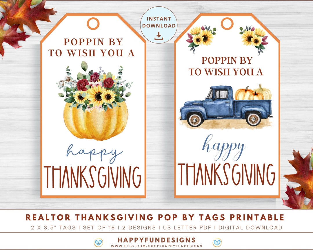 Thanksgiving Realtor Pop Bys, Thanksgiving Farmhouse Truck Tags ...