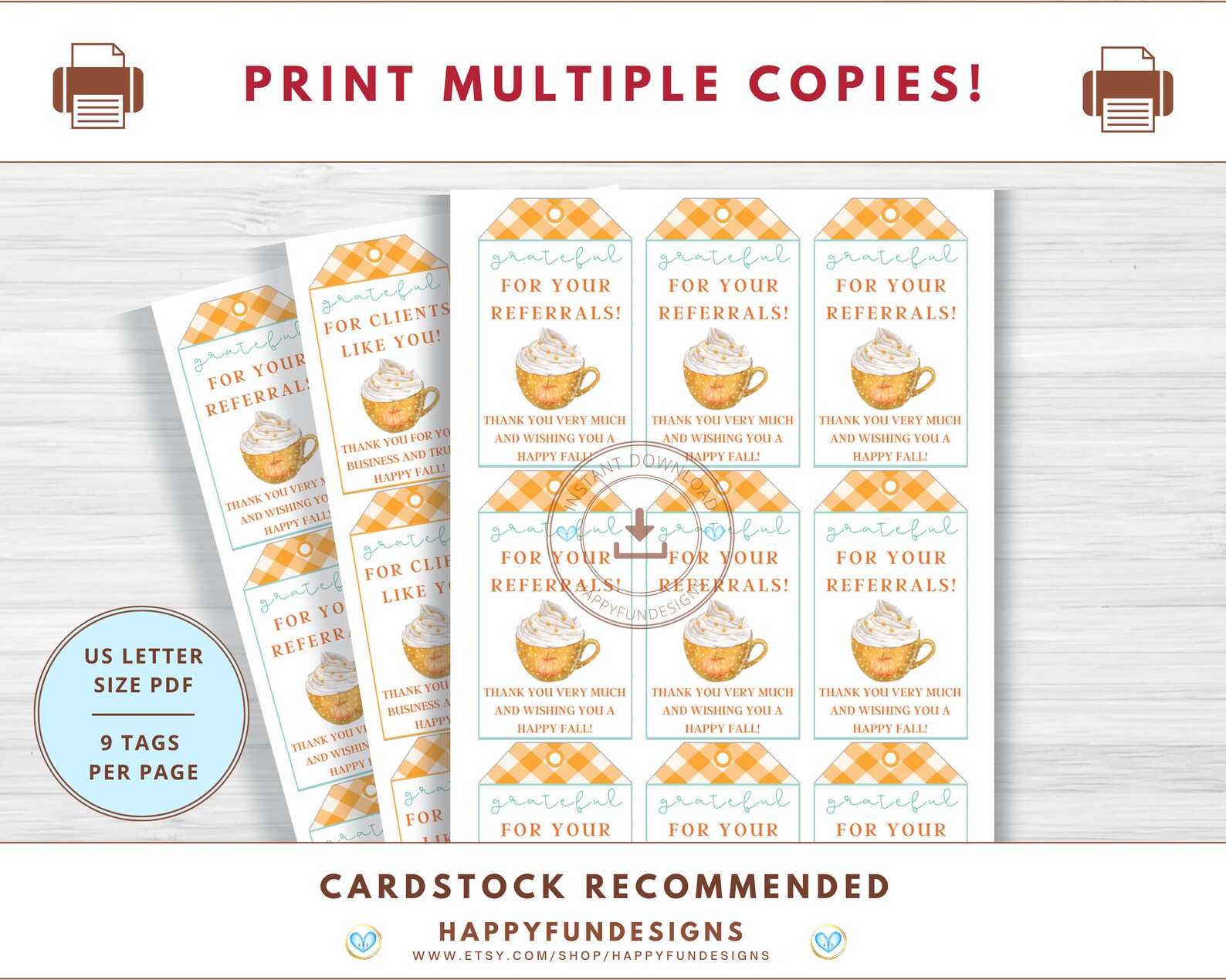 Fall Realtor Referral Gift Tags Printable Realtor Closing - Etsy