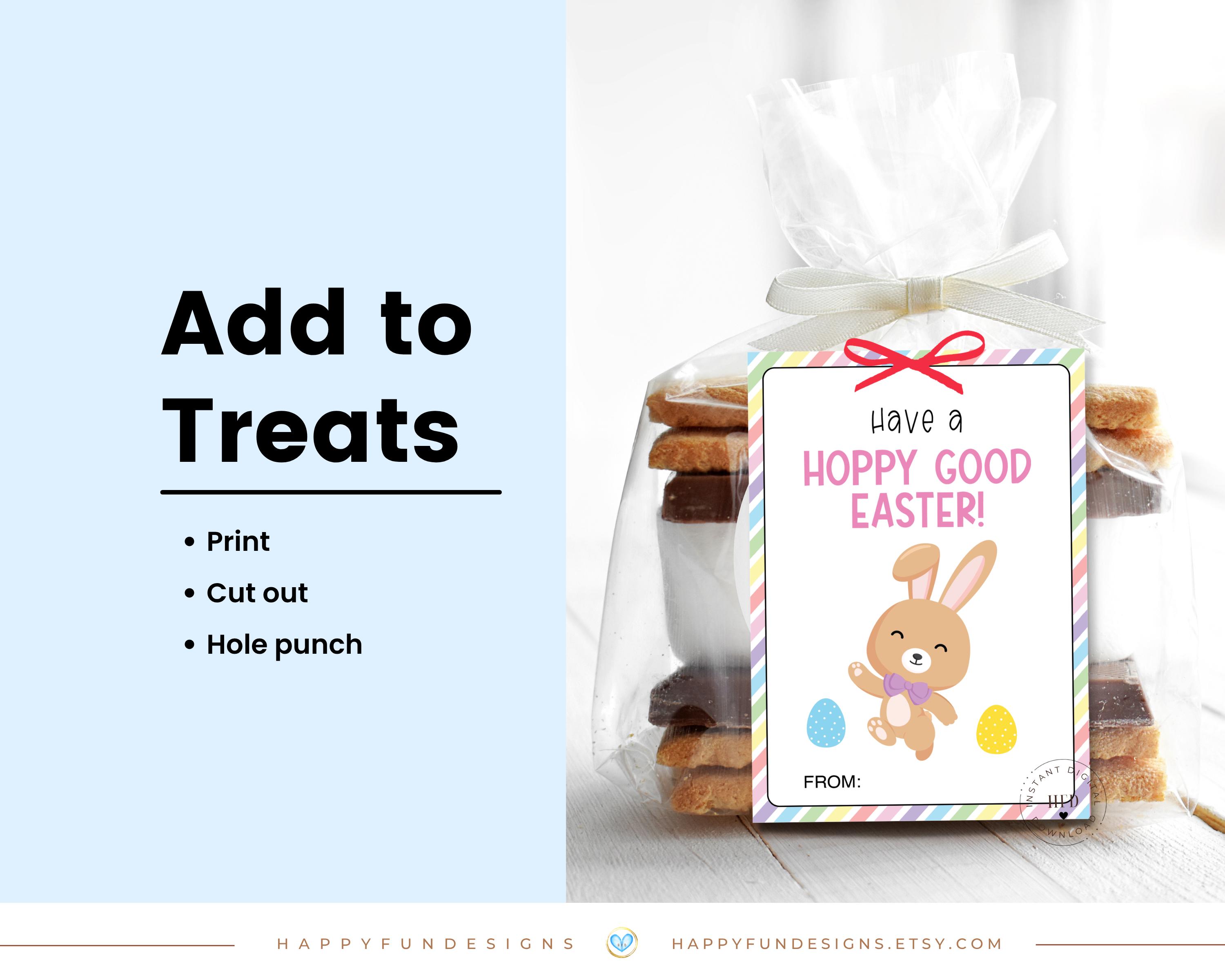 Hoppy Easter Tag Printable, Easter Fillable Tags, Easter Pun Card ...