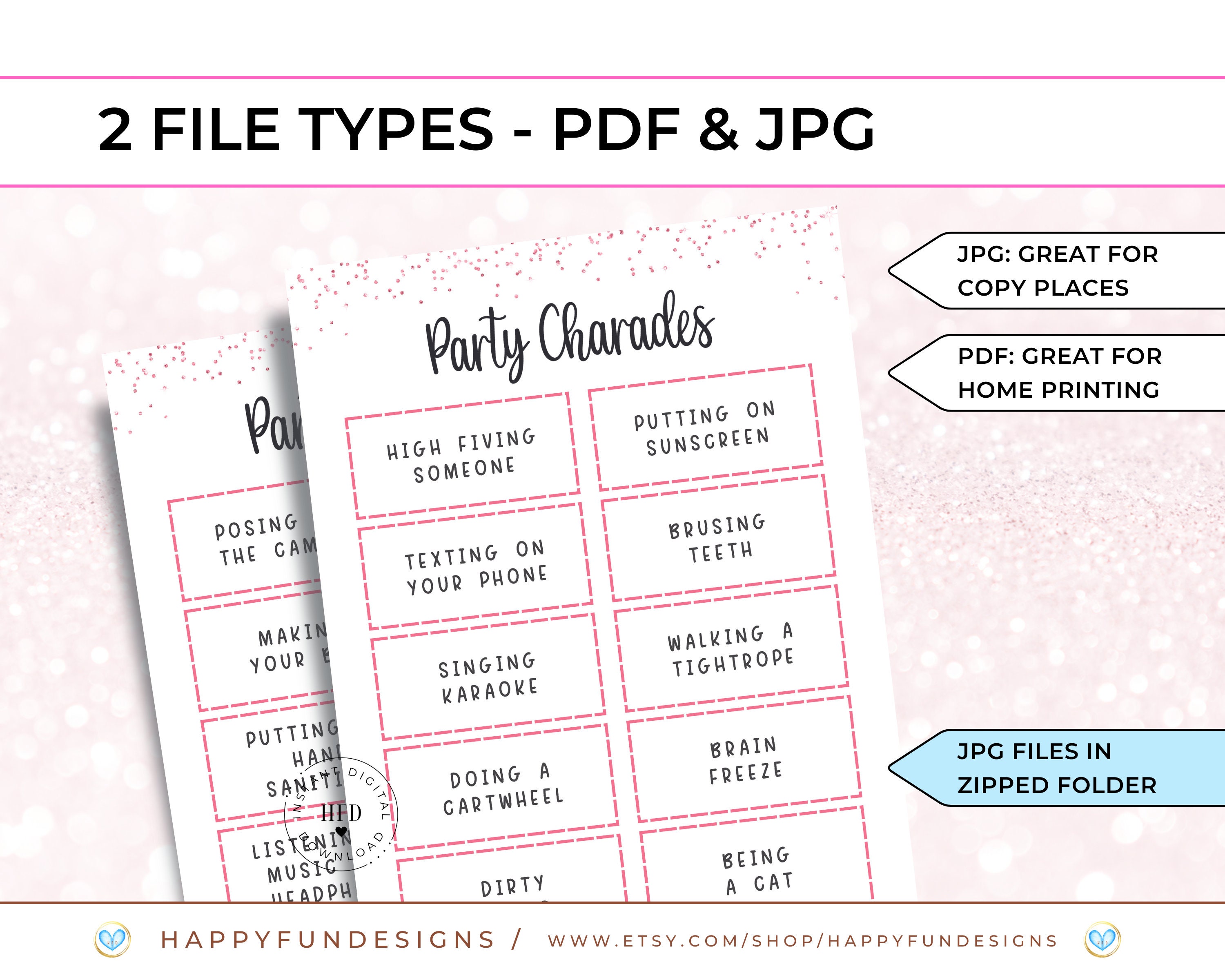 Printable Charades Game Teen Girl Games Charades Game for - Etsy Australia