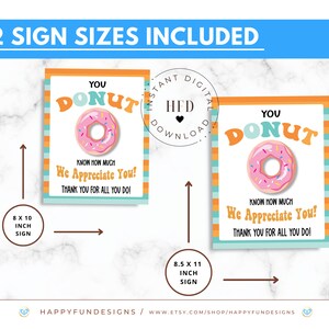 Donut You Know Sign Printable Donut Thank You, Donut Sign Digital ...