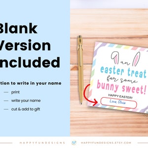 Easter Treat for Some Bunny Sweet Tag Printable, Editable Bunny Tag ...