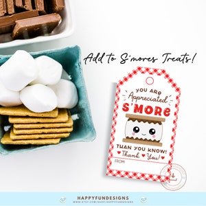 Smores Teacher Appreciation Tag Printable, Smores Tags for Teacher ...