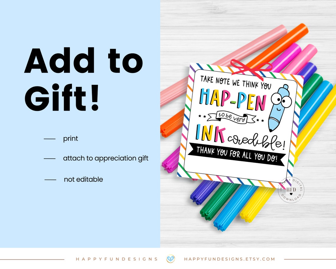 Take Note You Are Incredible Teacher Appreciation Week Tag Printable ...