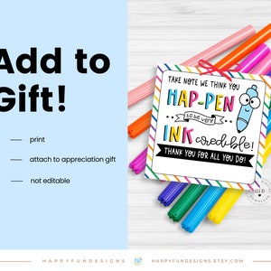 Take Note You Are Incredible Teacher Appreciation Week Tag Printable ...