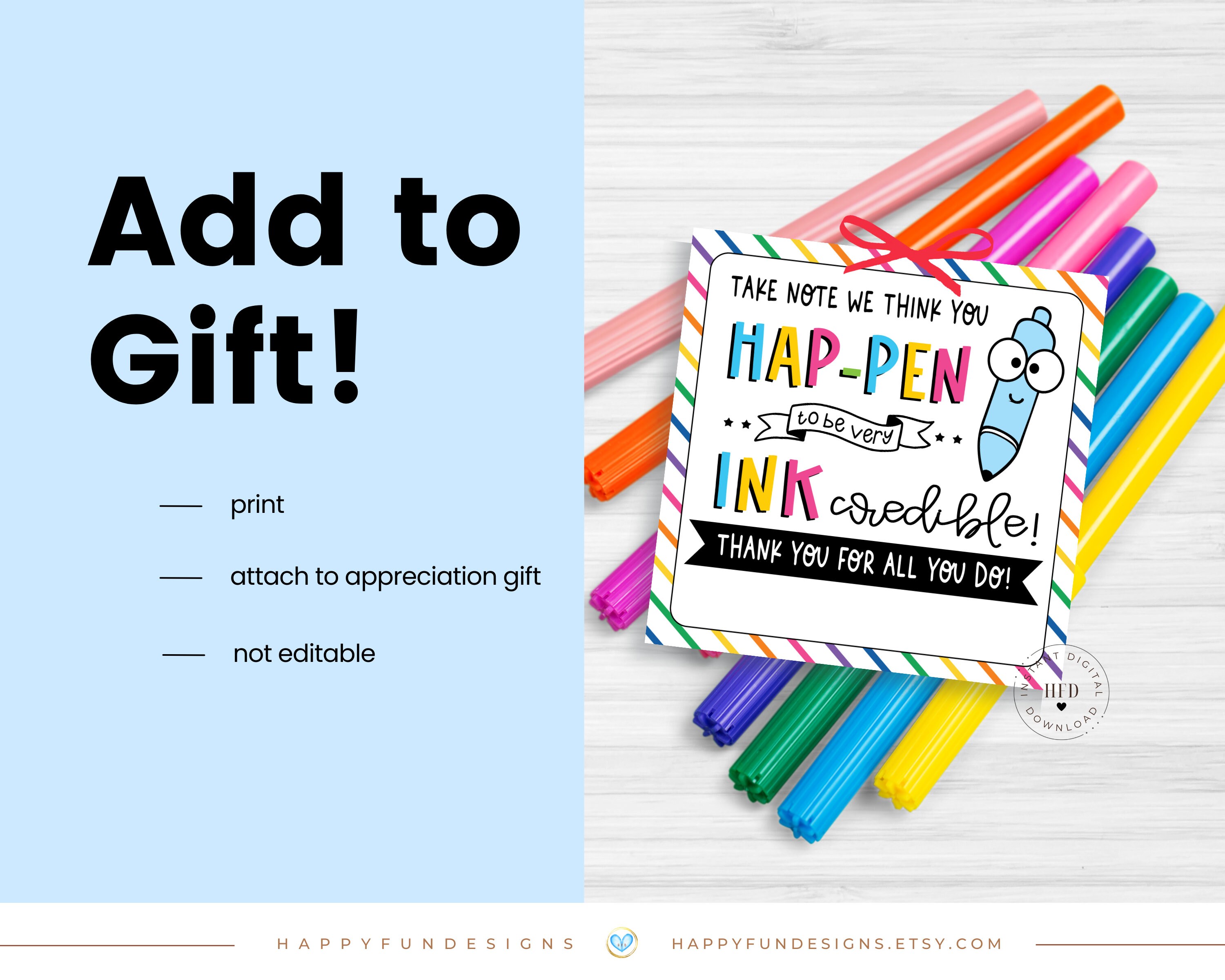 Take Note You Are Incredible Teacher Appreciation Week Tag Printable ...