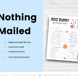 Editable Boo Buddy Questionnaire Printable, Boo Buddies, Youve Been ...