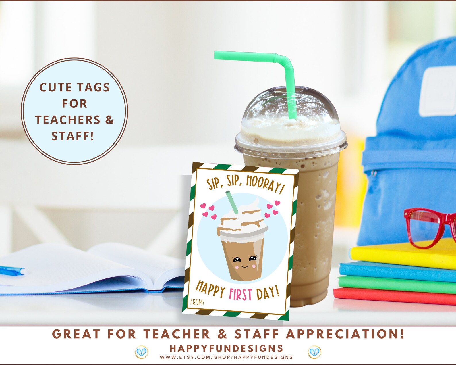 Teacher Appreciation Coffee Gift Tags Printable Thanks a | Etsy