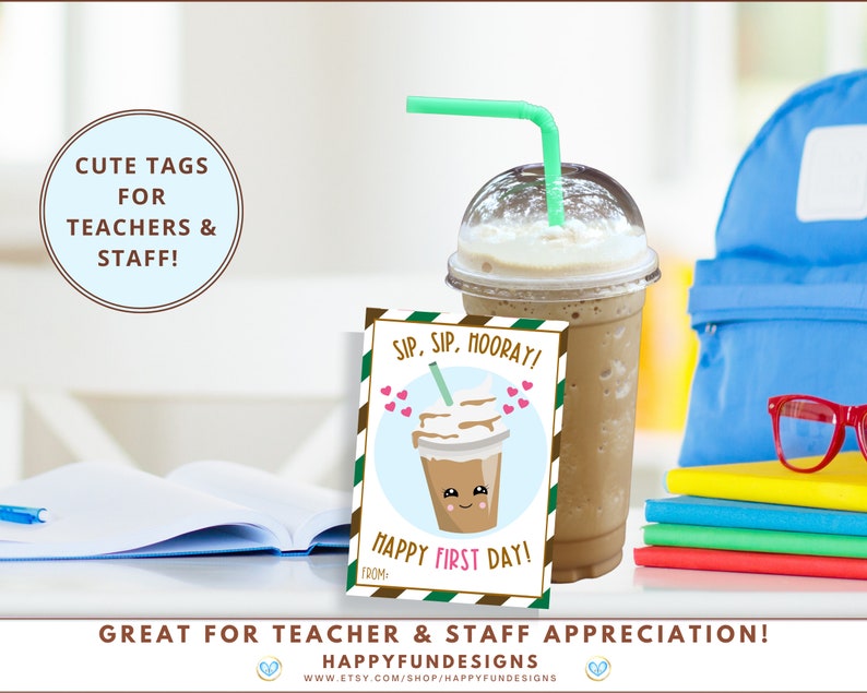 Teacher Appreciation Coffee Gift Tags Printable Thanks a - Etsy