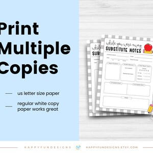 Substitute Teacher Note Template Editable, While You Were Away ...
