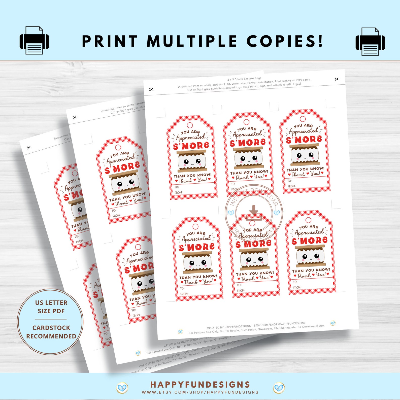 Smores Teacher Appreciation Tag Printable, Smores Tags for Teacher ...