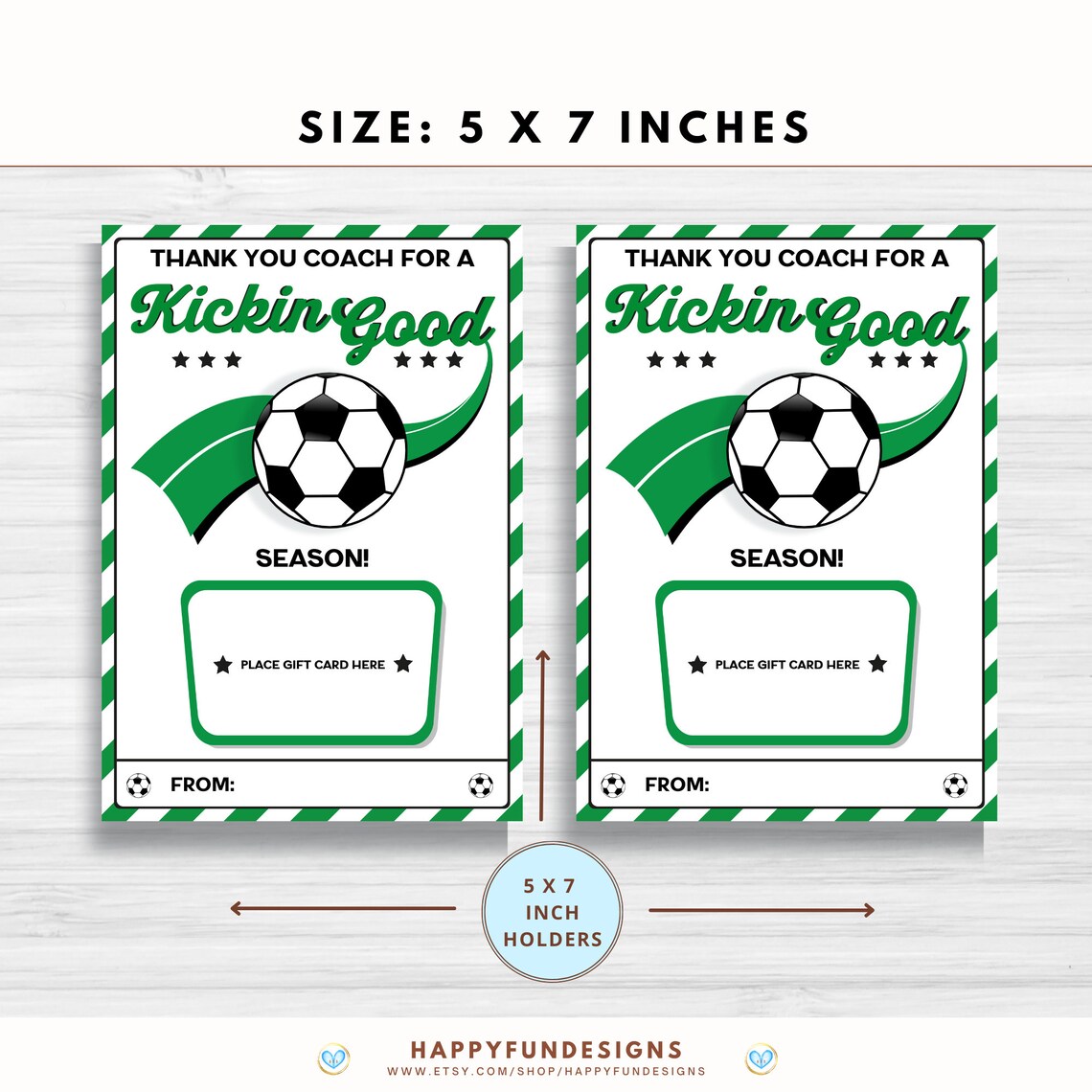 Soccer Coach Thank You Gift Card Holder Printable Soccer Team - Etsy