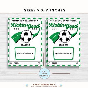 Soccer Coach Thank You Gift Card Holder Printable, Soccer Team Gift ...