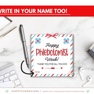 Happy Phlebotomist Week Tag, Phlebotomy Technician Appreciation Tag ...