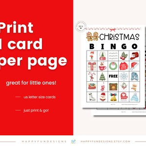 Christmas Classroom Bingo Game Printable, Christmas Eve Game, Xmas ...