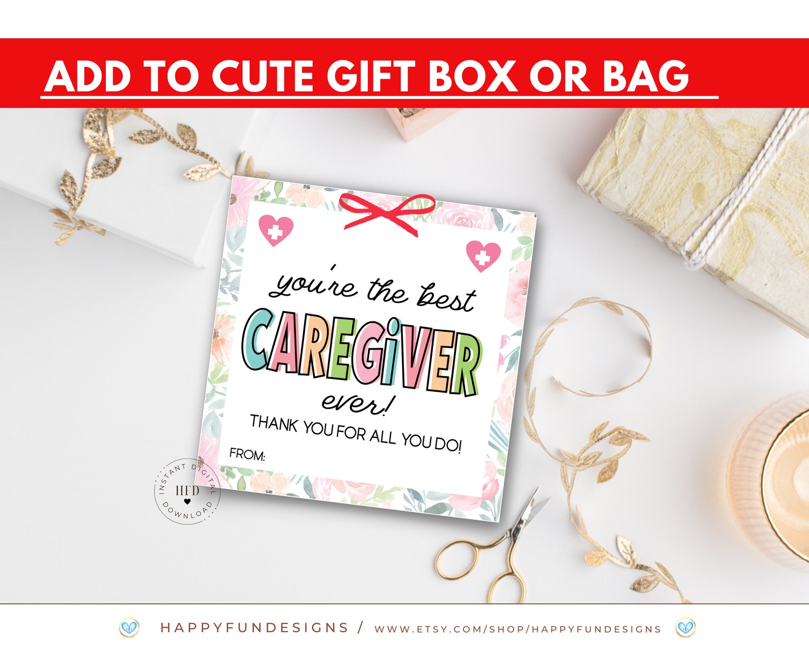 National Caregivers Day Tag Printable, Thank You Caregiver, Hospital ...