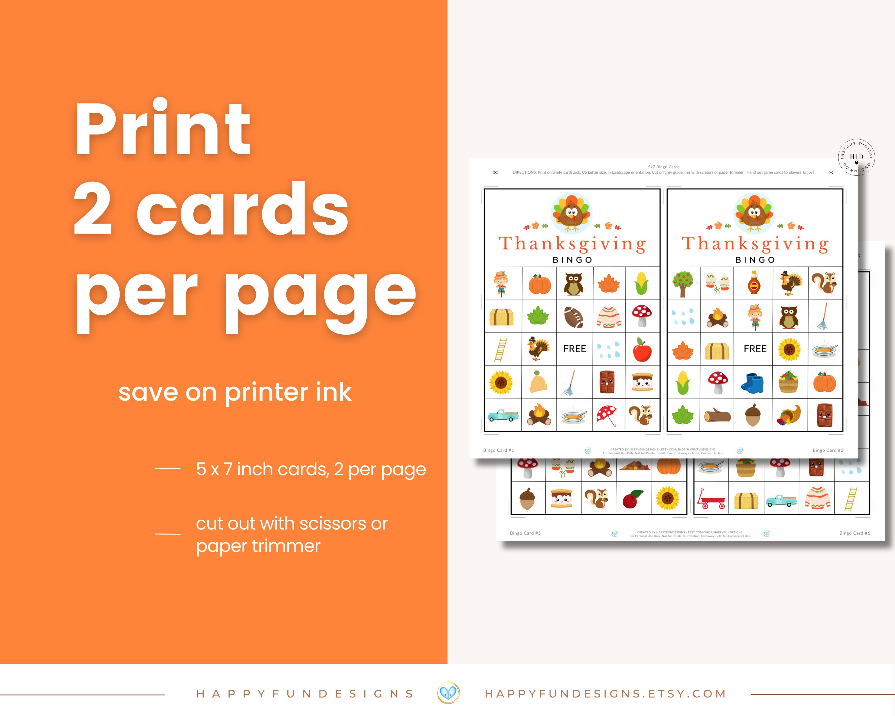 Thanksgiving Bingo for Kids Printable Church Games Pre School Party ...