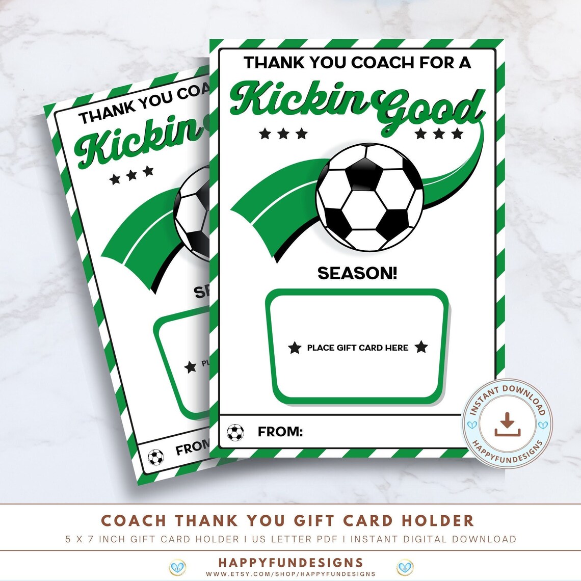 Soccer Coach Thank You Gift Card Holder Printable Soccer Team - Etsy