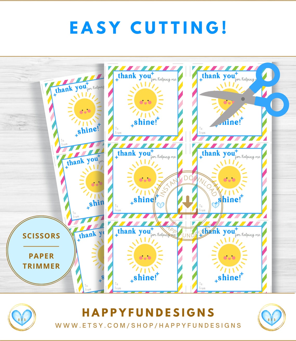 Teacher Appreciation Gift Tags Printable Thank You for - Etsy