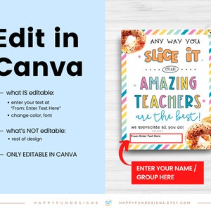 Editable Bagel Teacher Appreciation Printable, Any Way You Slice It ...