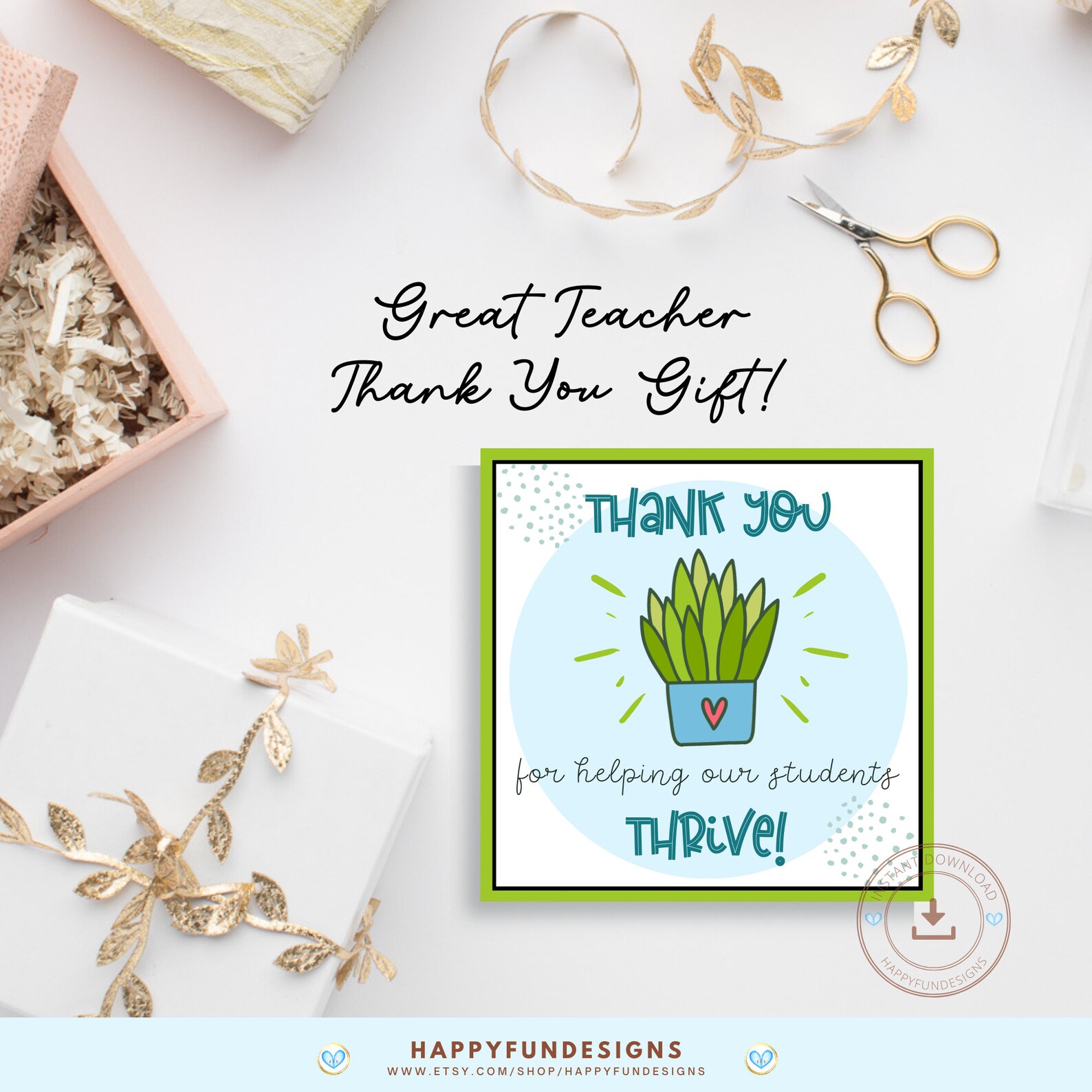 Thank You for Helping Our Students Thrive Tag Printable, Teacher ...