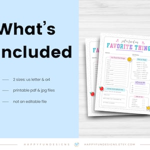 Teacher Favorite Things Form, PTA Teacher Thank You, Get to Know ...