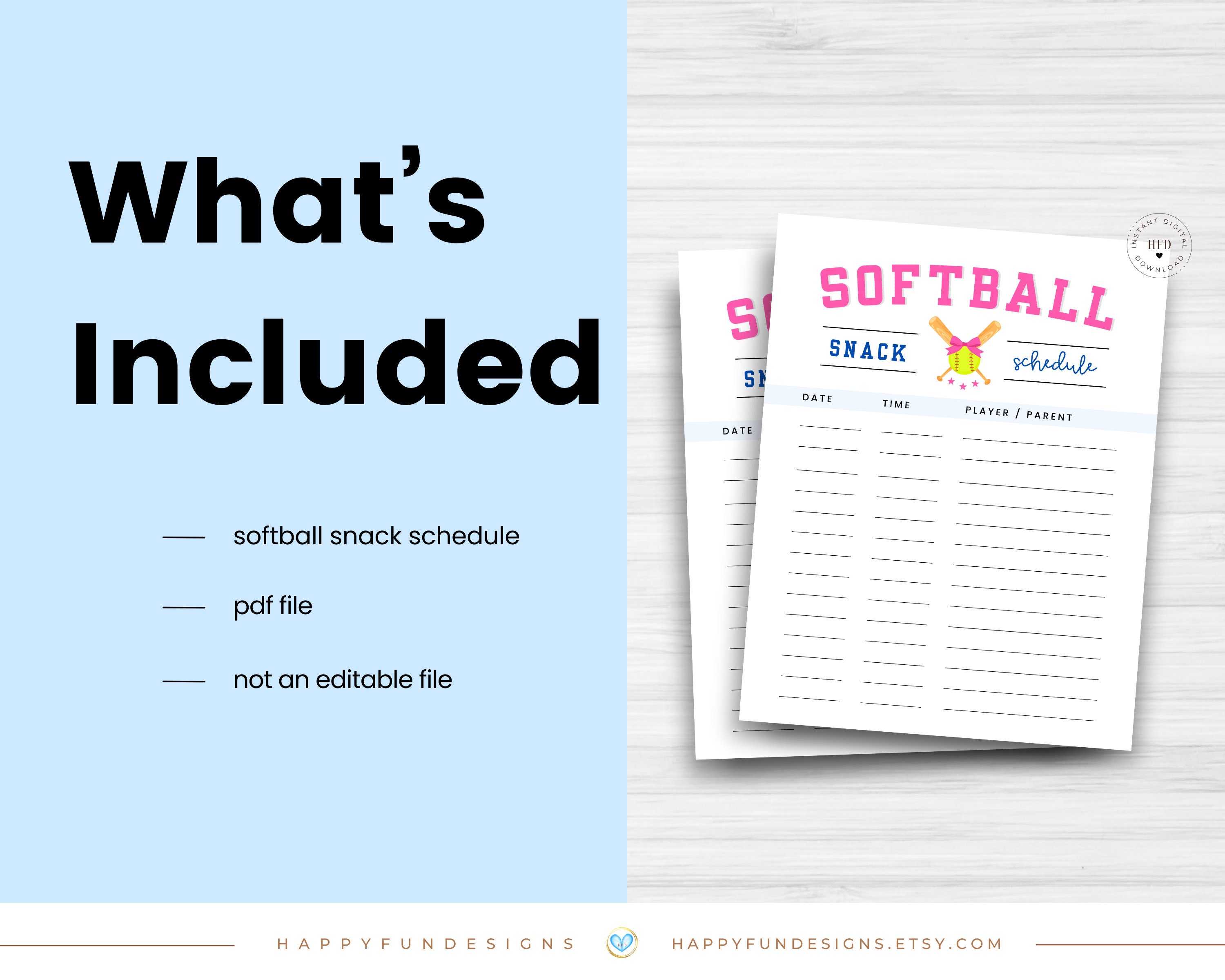 Softball Snack Schedule Printable Softball Concession Stand Snack Sign ...